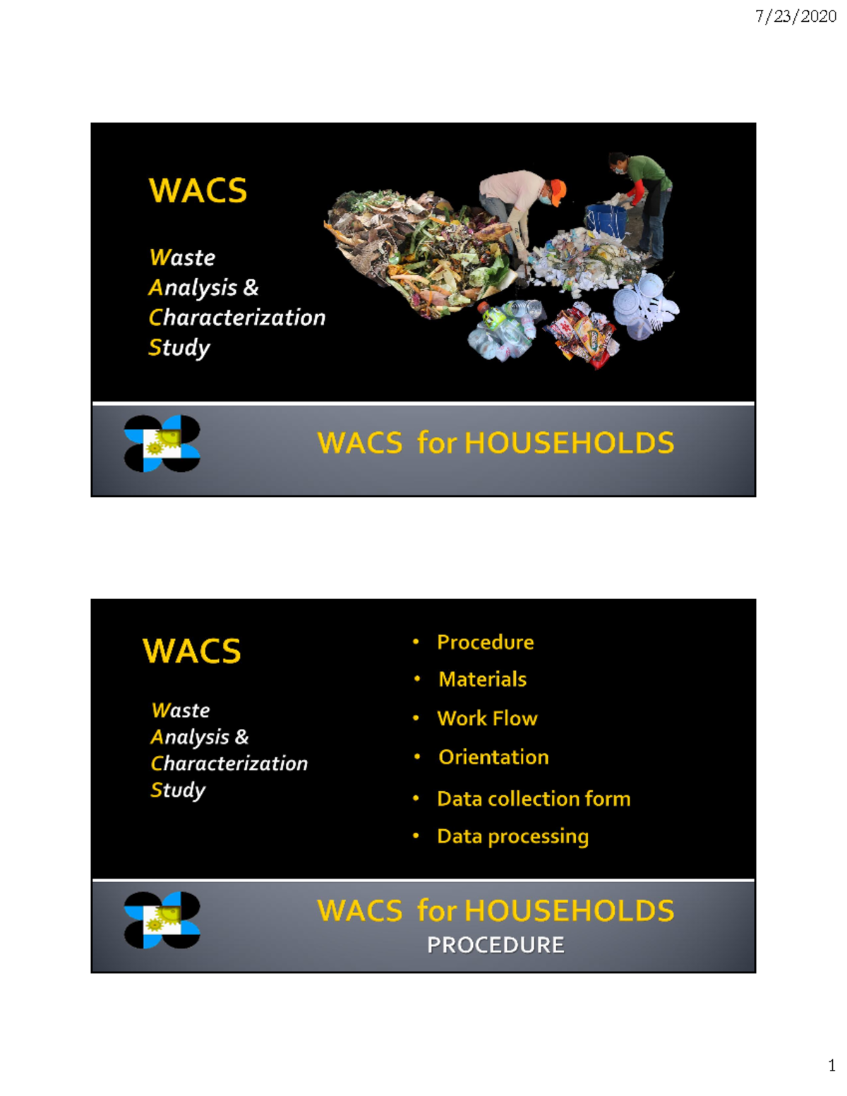 3 WACS for Households - Waste Analysis - WACS PROCEDURE for HOUSEHOLDS ...