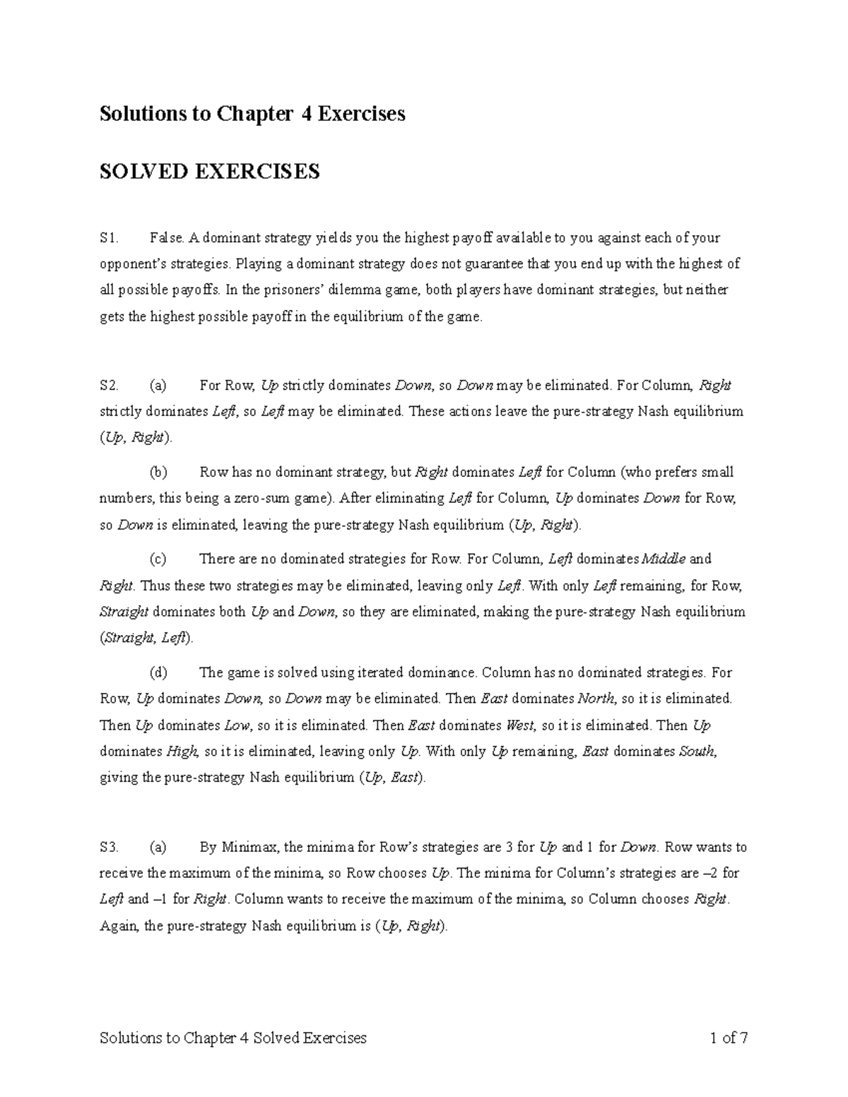 Ch04 solutions solved edit - Solutions to Chapter 4 Exercises SOLVED ...