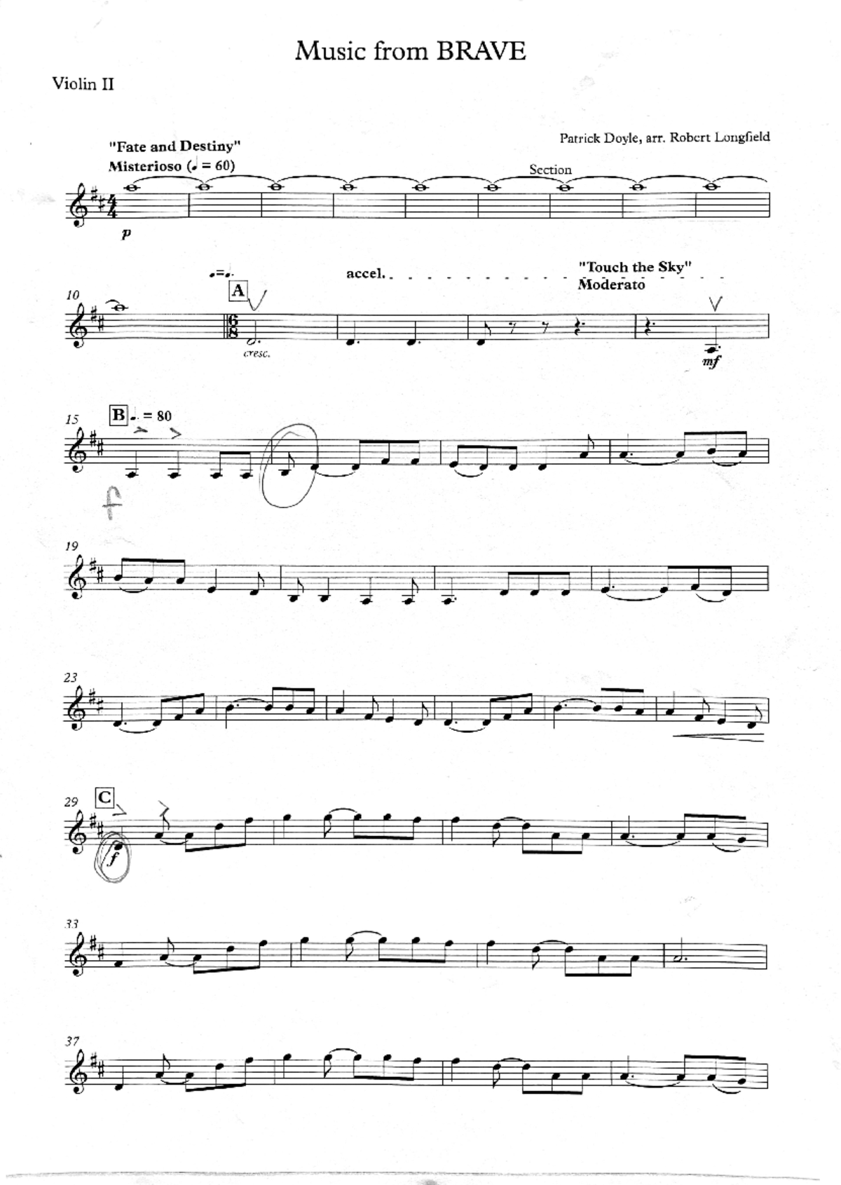 Brave-vln2 - Partitura vln 2 - Interpretación y Creación Musical ...