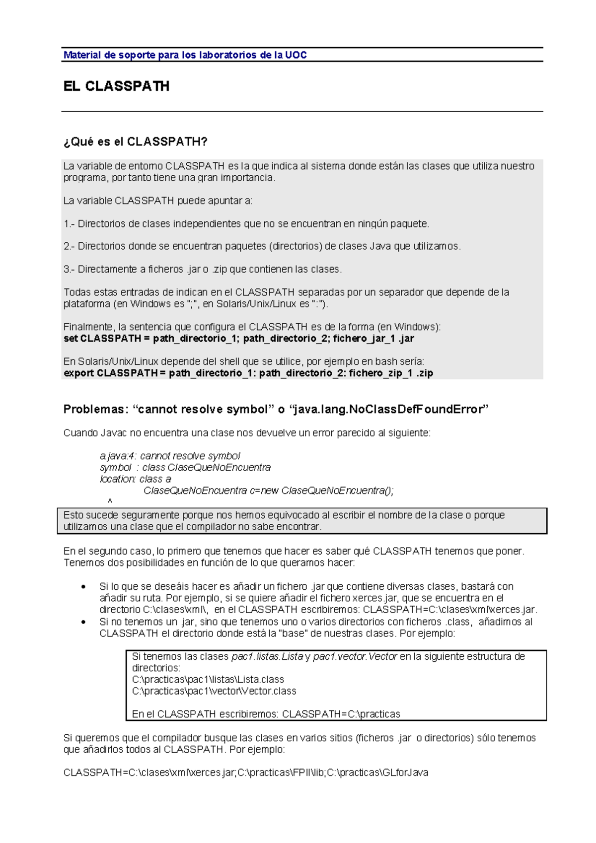 Classpath - Manual para configurar entorno para las prácticas y pecs ...