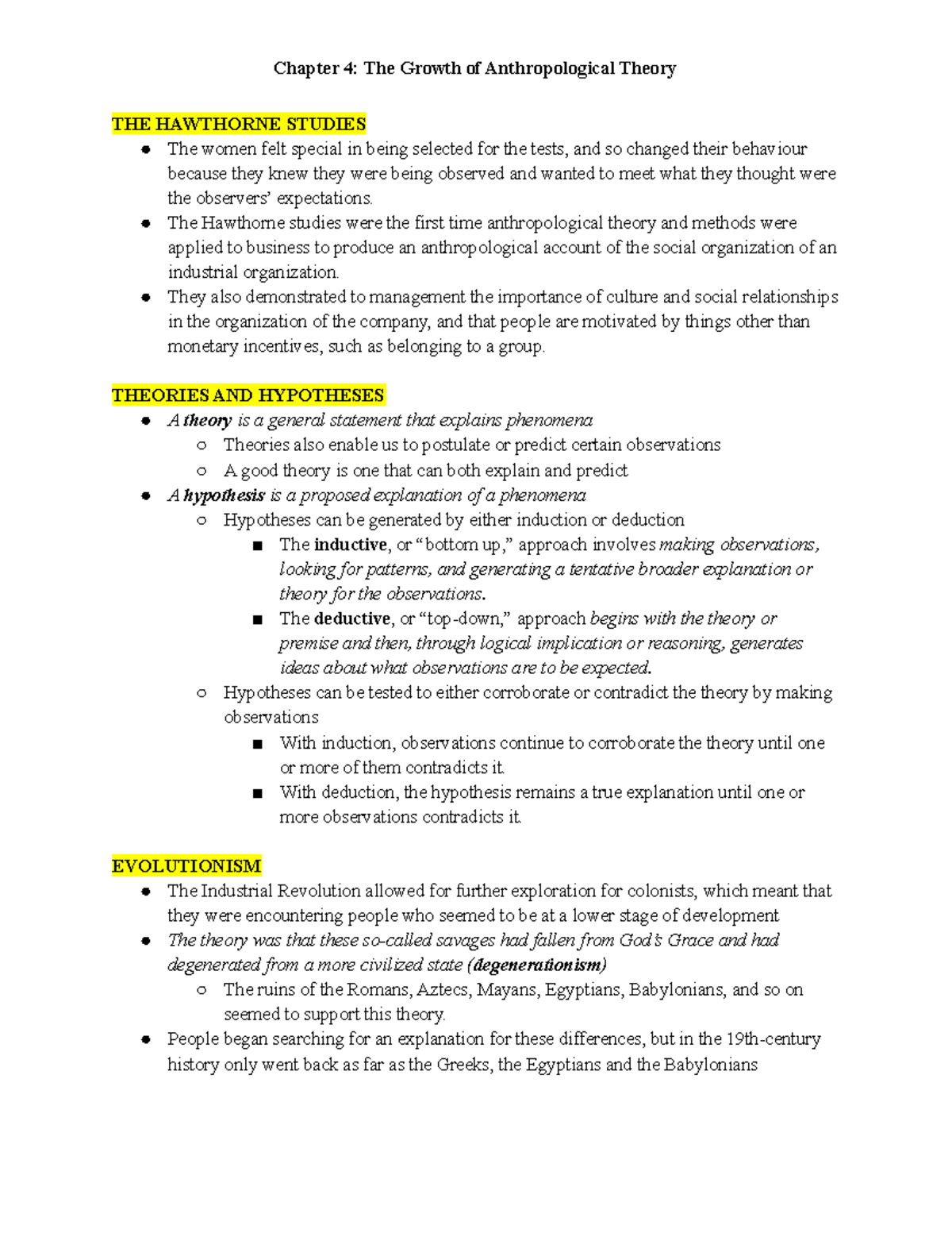 Chapter 4 - THE HAWTHORNE STUDIES The women felt special in being ...