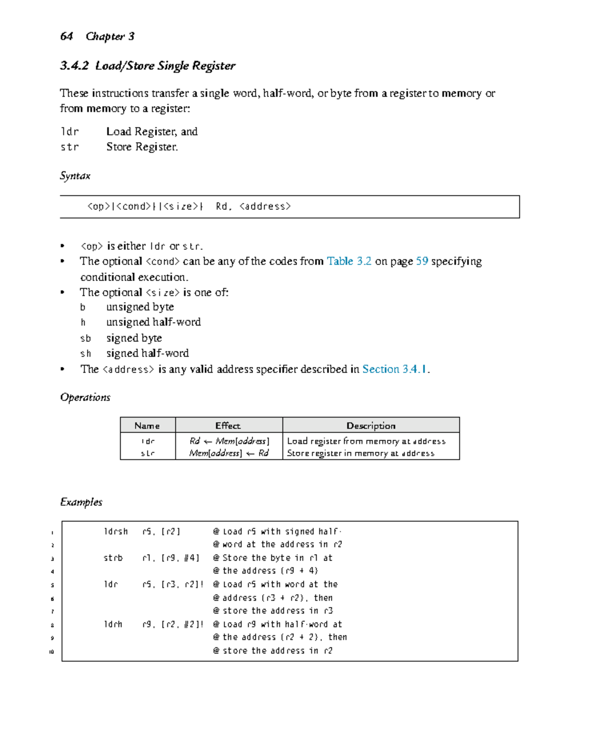 Modern Assembly Language Programming 15 64 Chapter 3 34 Loadstore Single Register These