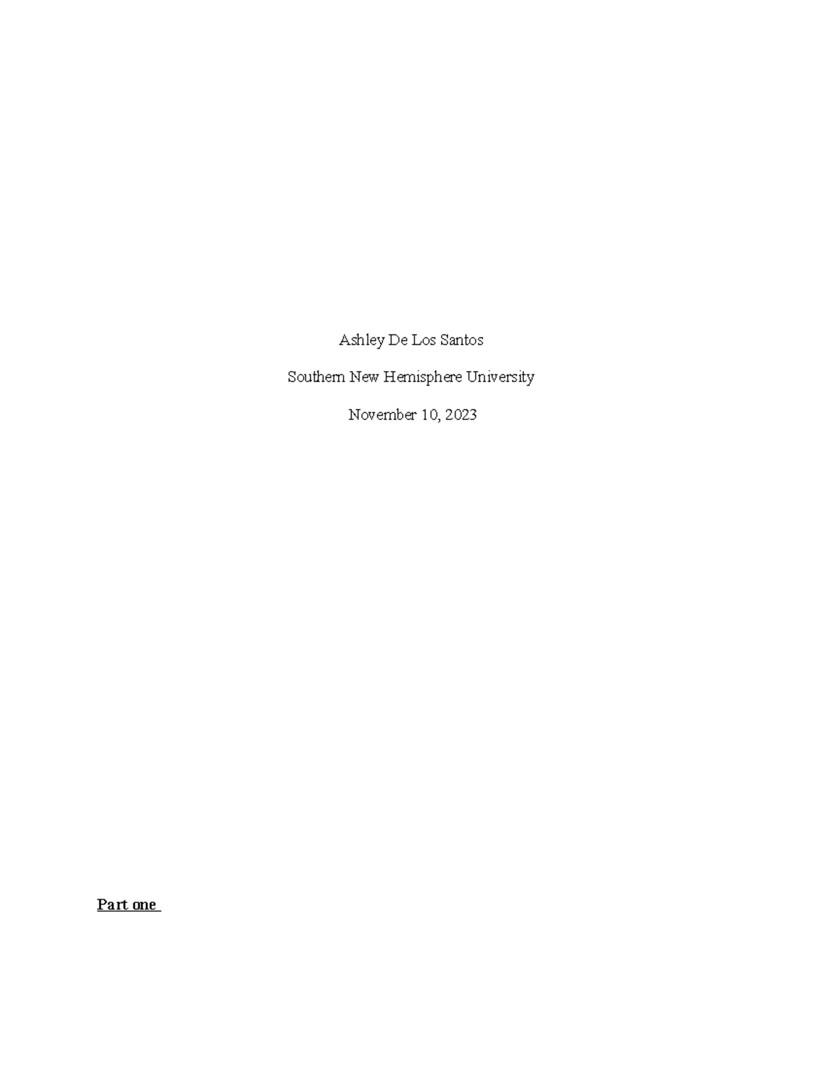 MKT270 3-2 short paper - Ashley De Los Santos Southern New Hemisphere ...