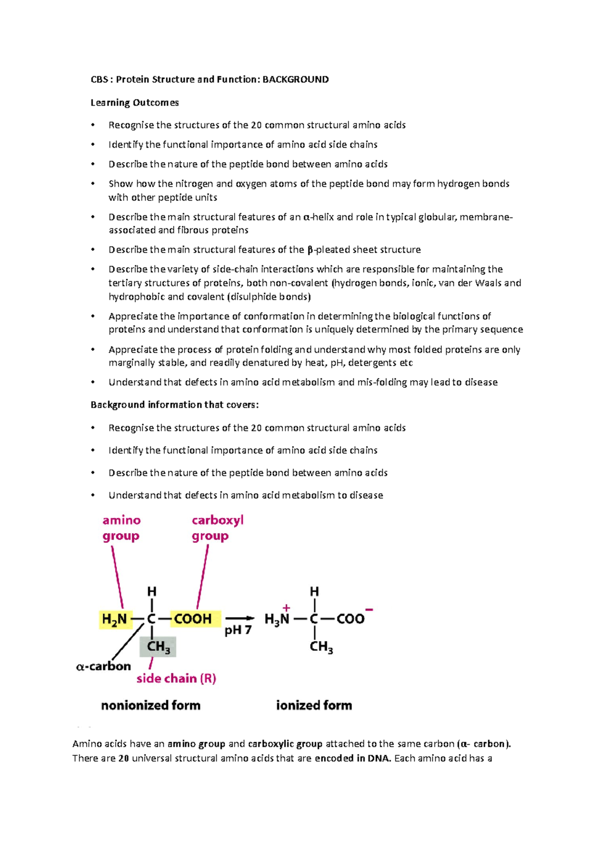CBS Protein structure and Function Background - CBS : Protein Structure ...
