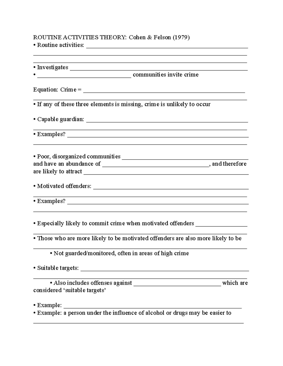 001 Routine Activities Fill In Notes 2020 - ROUTINE ACTIVITIES THEORY ...