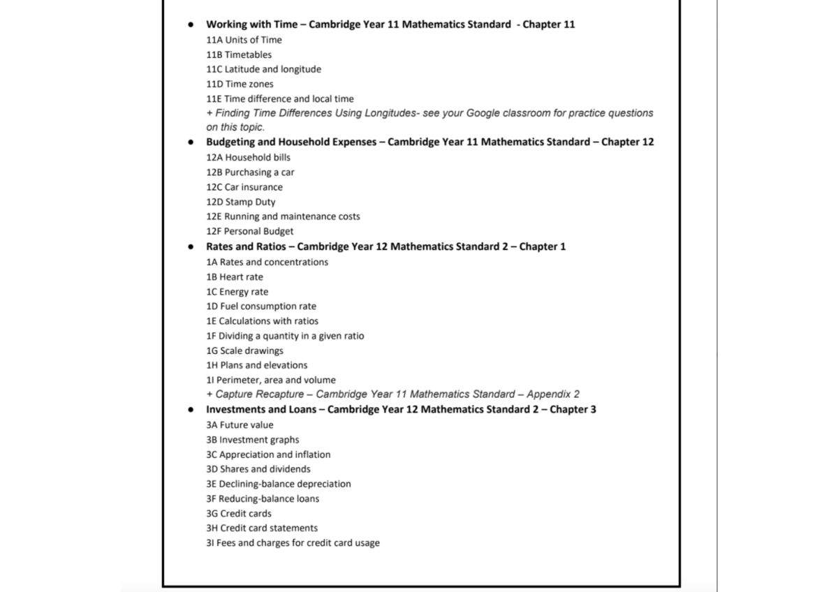 1st math topics - Studocu