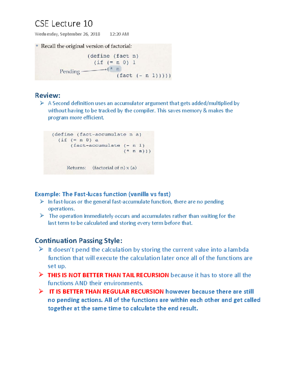 CSE 1729 Lecture 10 Notes - CSE Lecture 10 Wednesday, September 26 ...