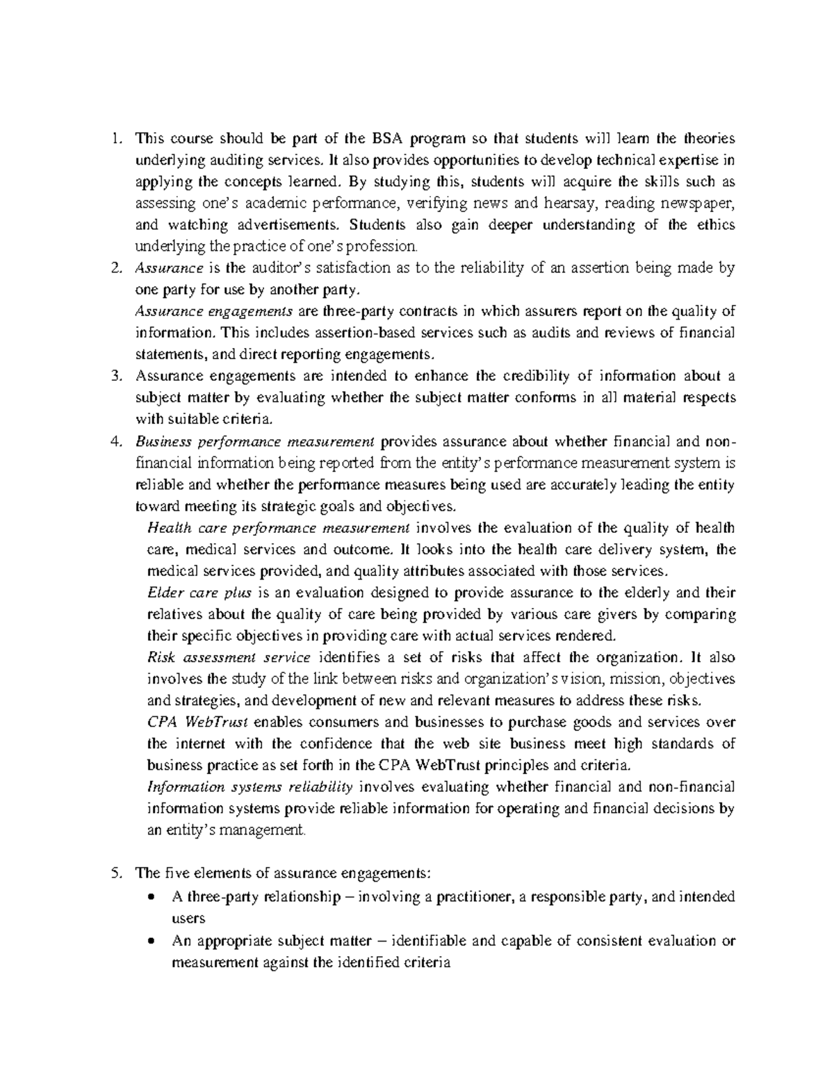 Auditing Ireneo Chapter 1 Answers Warning Tt Undefined Function 32 This Course Should Be