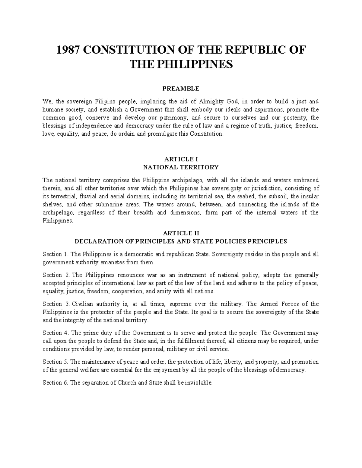 Commonwealth Act No. 473 - 1987 CONSTITUTION OF THE REPUBLIC OF THE ...