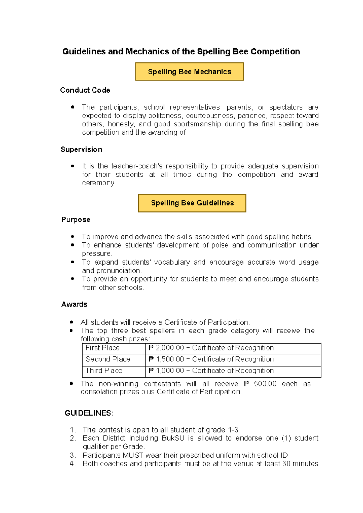 Spelling-BEE- Mechanics - Guidelines and Mechanics of the Spelling Bee ...