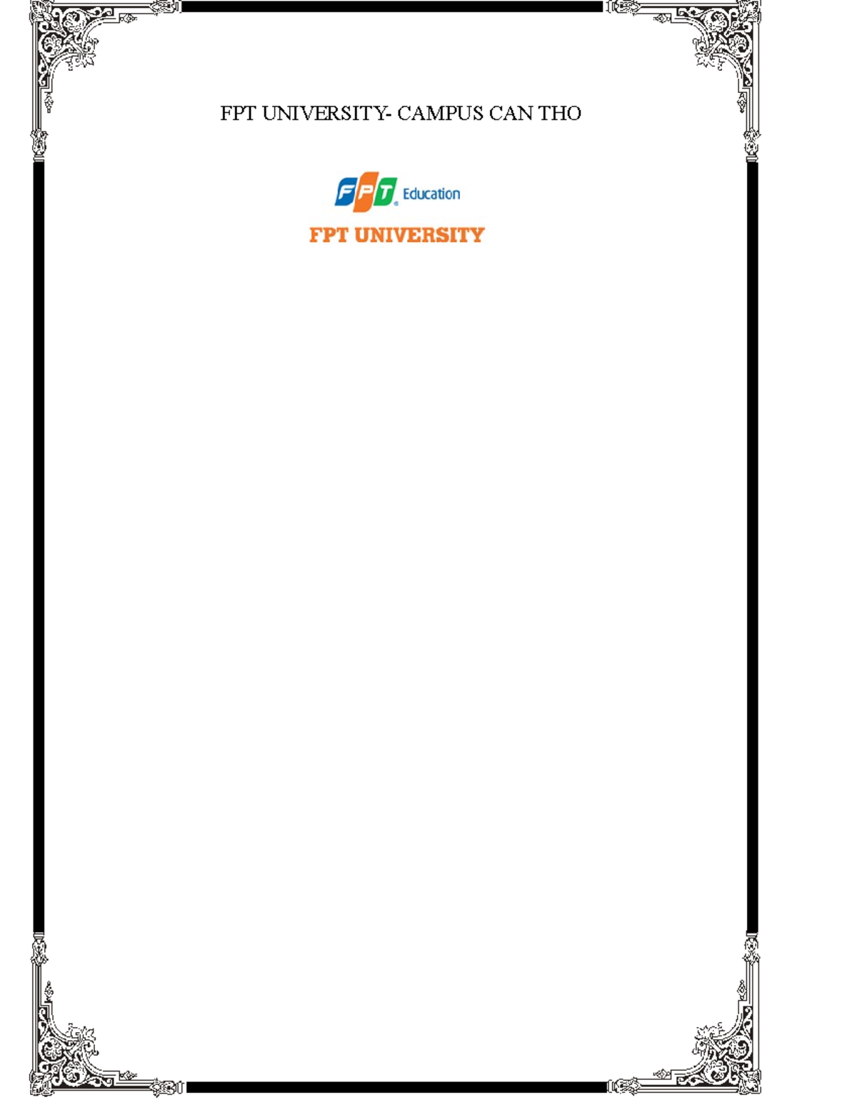 FA23.MKT101 - asd - FPT FPT UNIVERSITY- CAMPUS CAN THO Table of ...
