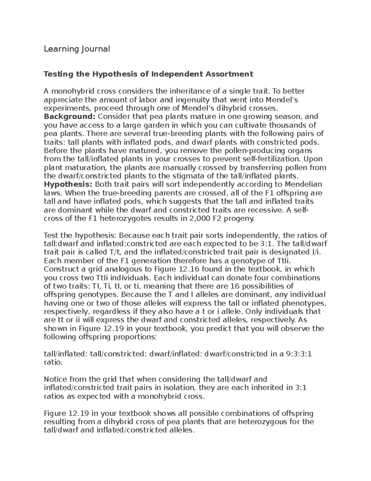 LJ WEEK FIVE - learning journal - Learning Journal Testing the ...