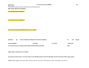 11 Needs Chart PNUR205 - Overview of All Needs and Common Nursing ...