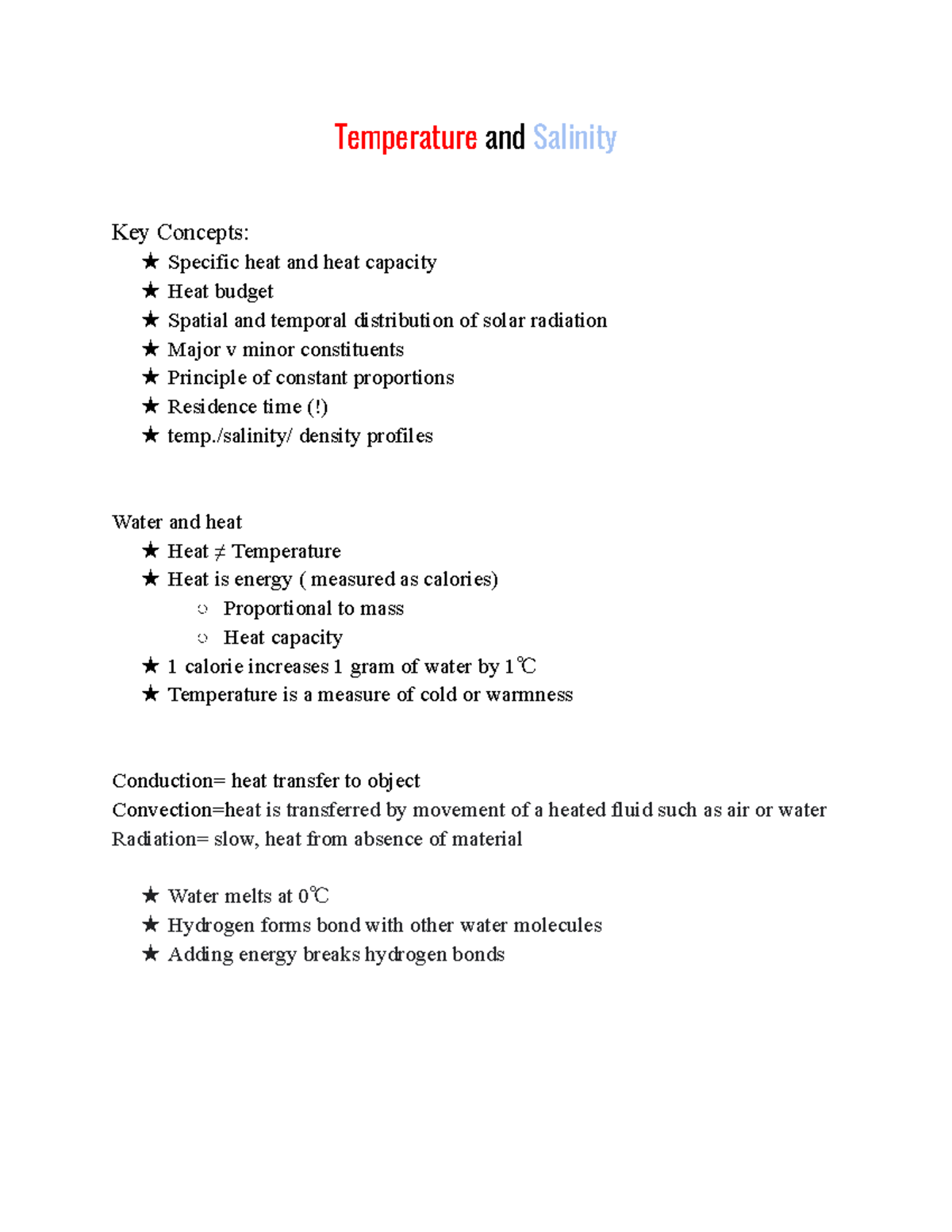 Temperature and Salinity - /salinity/ density profiles Water and heat ...