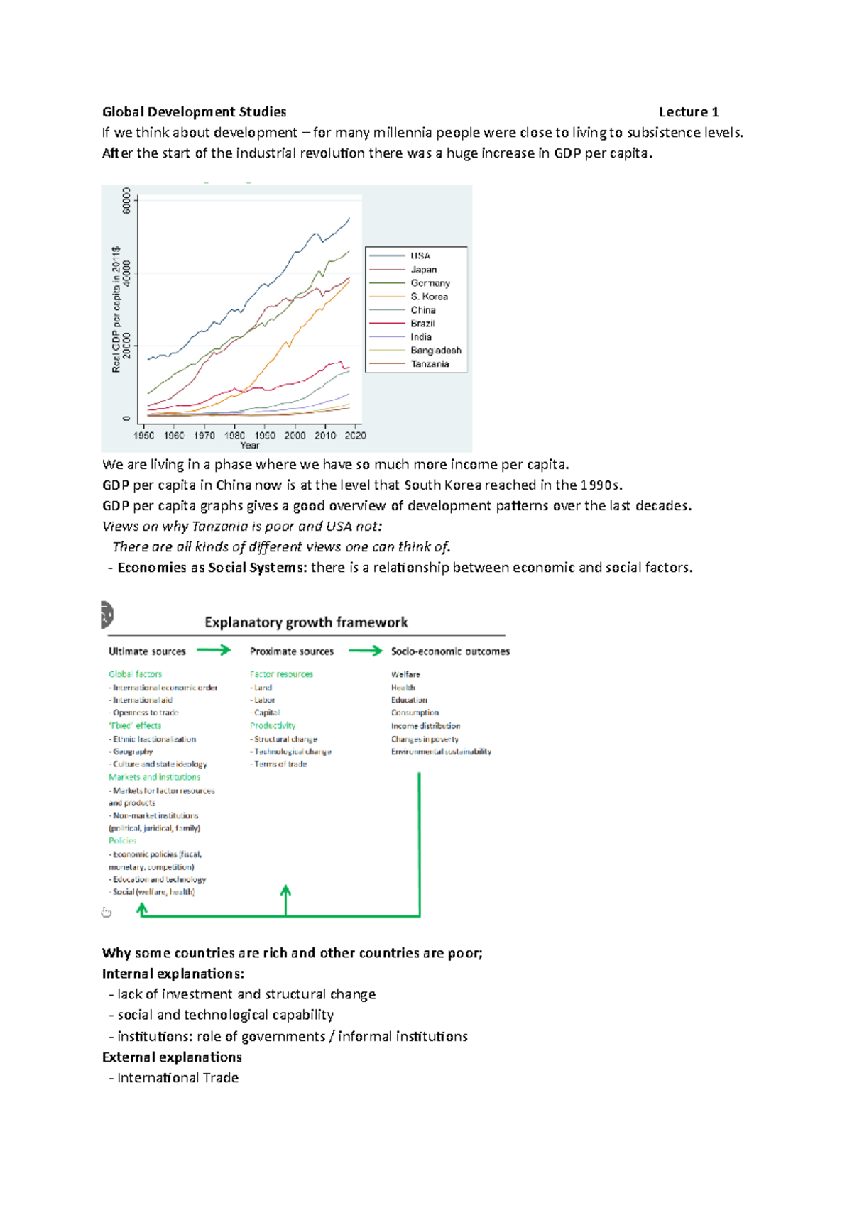 Global Development Studies Lectures - After the start of the industrial ...