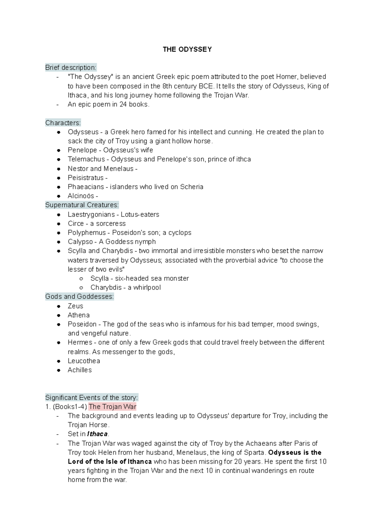 THE Odyssey - THE ODYSSEY Brief description: - "The Odyssey" is an ...