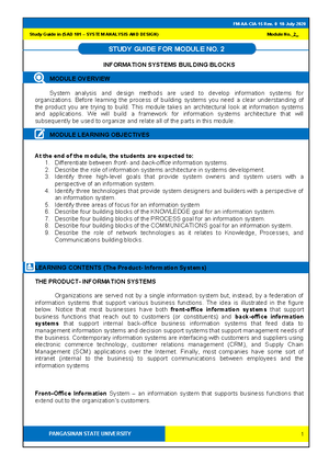 System Analysis and Design mod7 - System Analysis and Design Module 7 ...