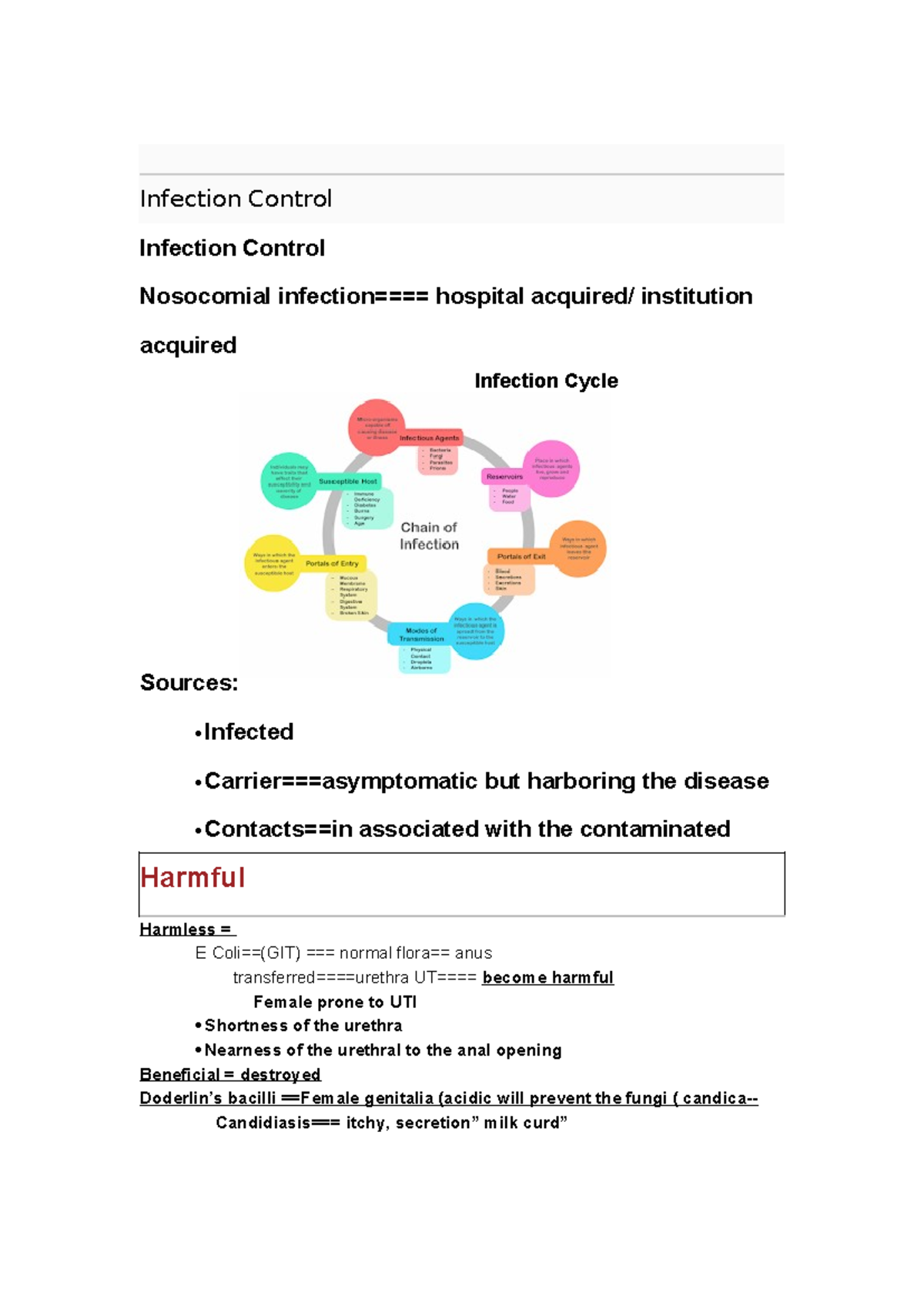 Infection Contr - Infection Control Infection Control Nosocomial ...