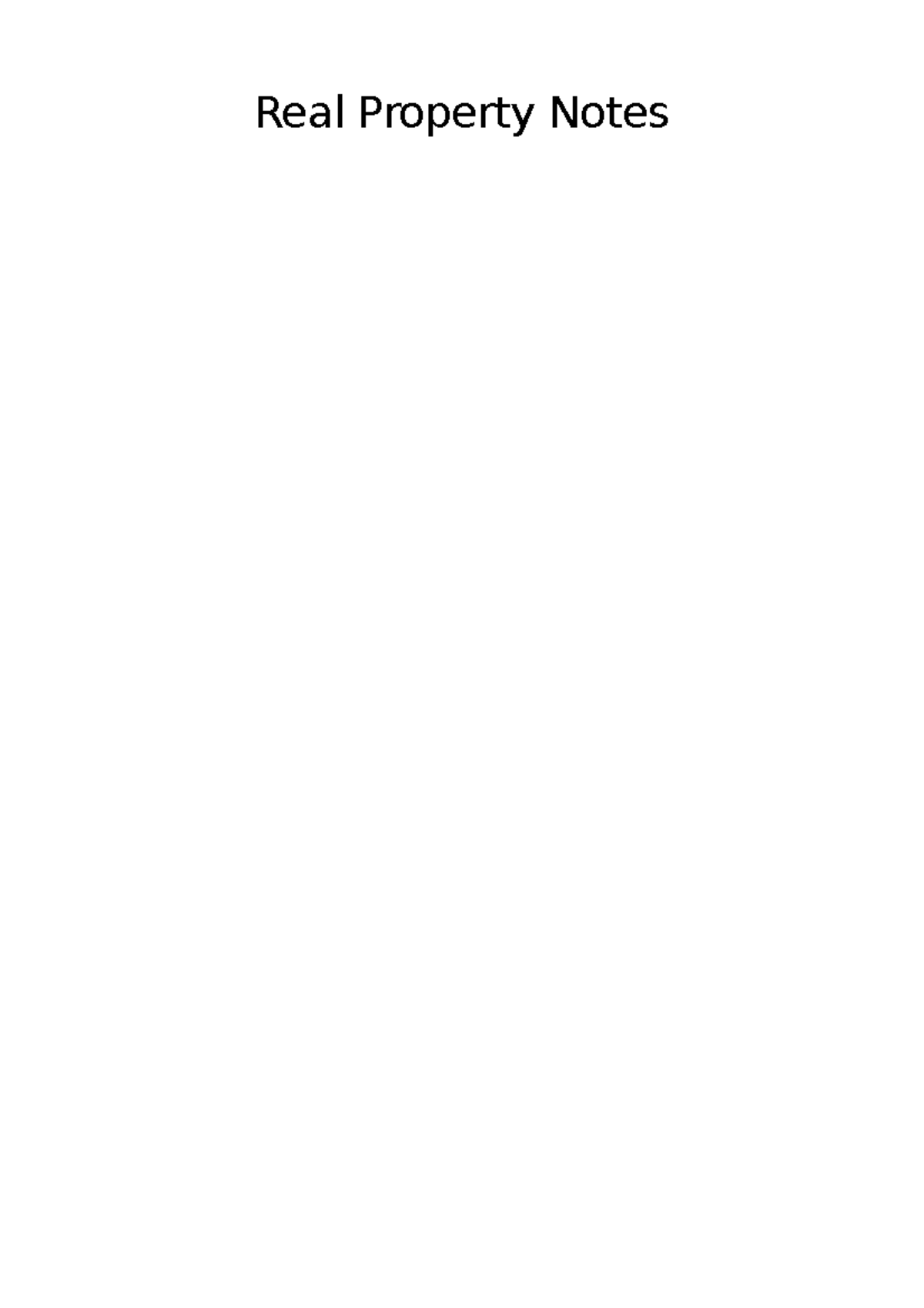 Real Property Notes - Real Property Notes Topic 2: Torrens ...