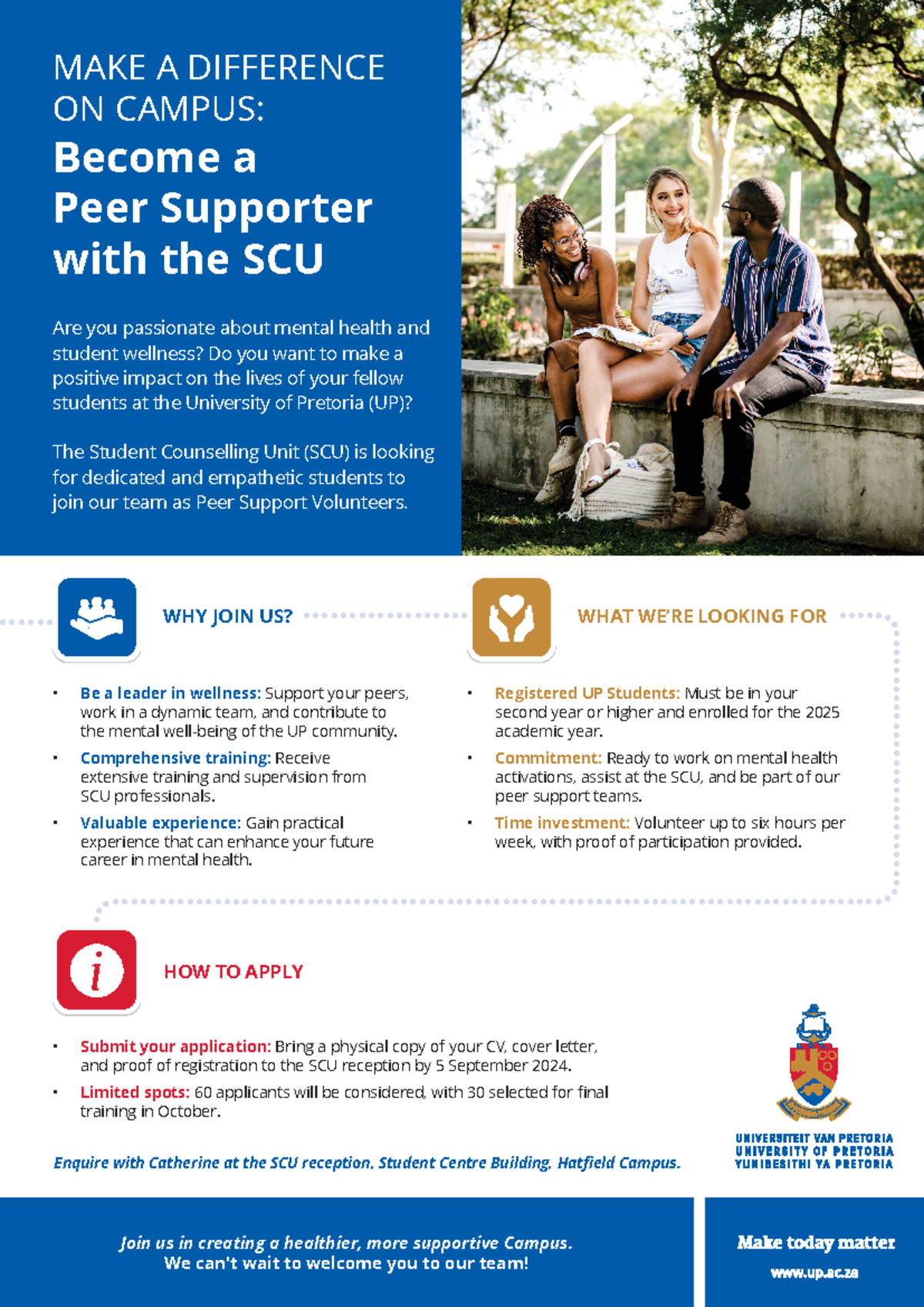 2024 UP SCU Peer Volunteer A4 Poster F - MAKE A DIFFERENCE ON CAMPUS ...