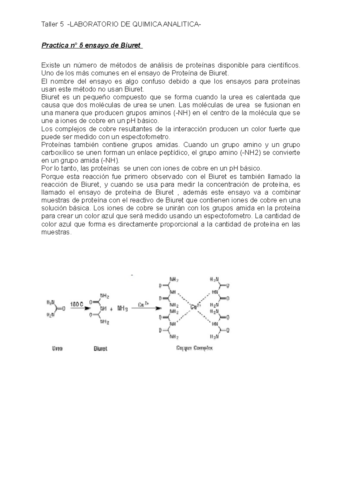 Practica 5 Biuret-Ingeniero Anthony Freire Castro - Practica n° 5 ...