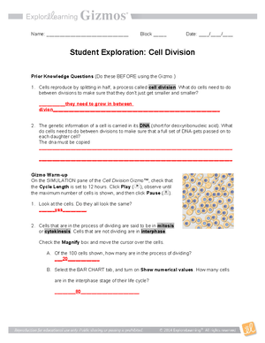 Cell Structure & Function Study Guide - Name ______________________ Block _____ Date //____ Cell ...