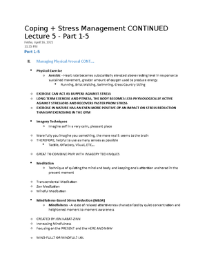 Health Psychology - Stress and Health (Lecture 2) - Part 1-8 - Stress ...