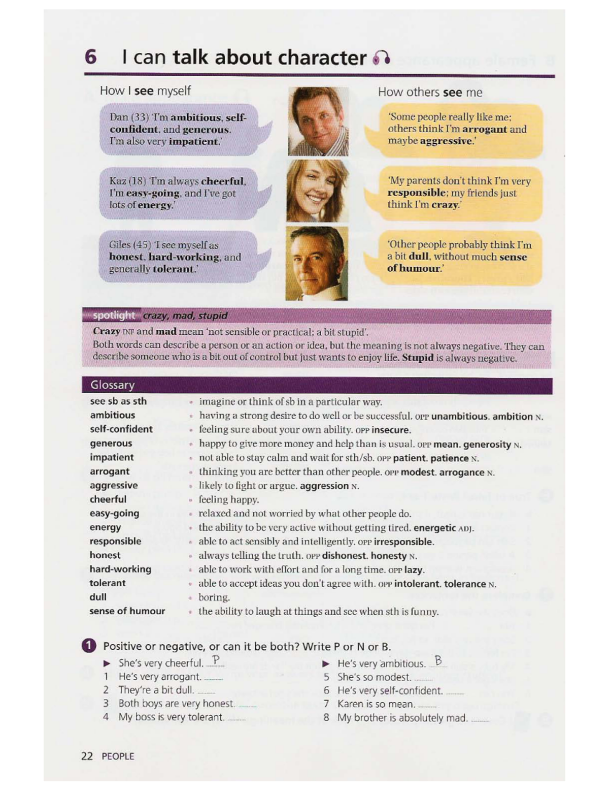 Personality vocabulary - English B2.1 - Studocu