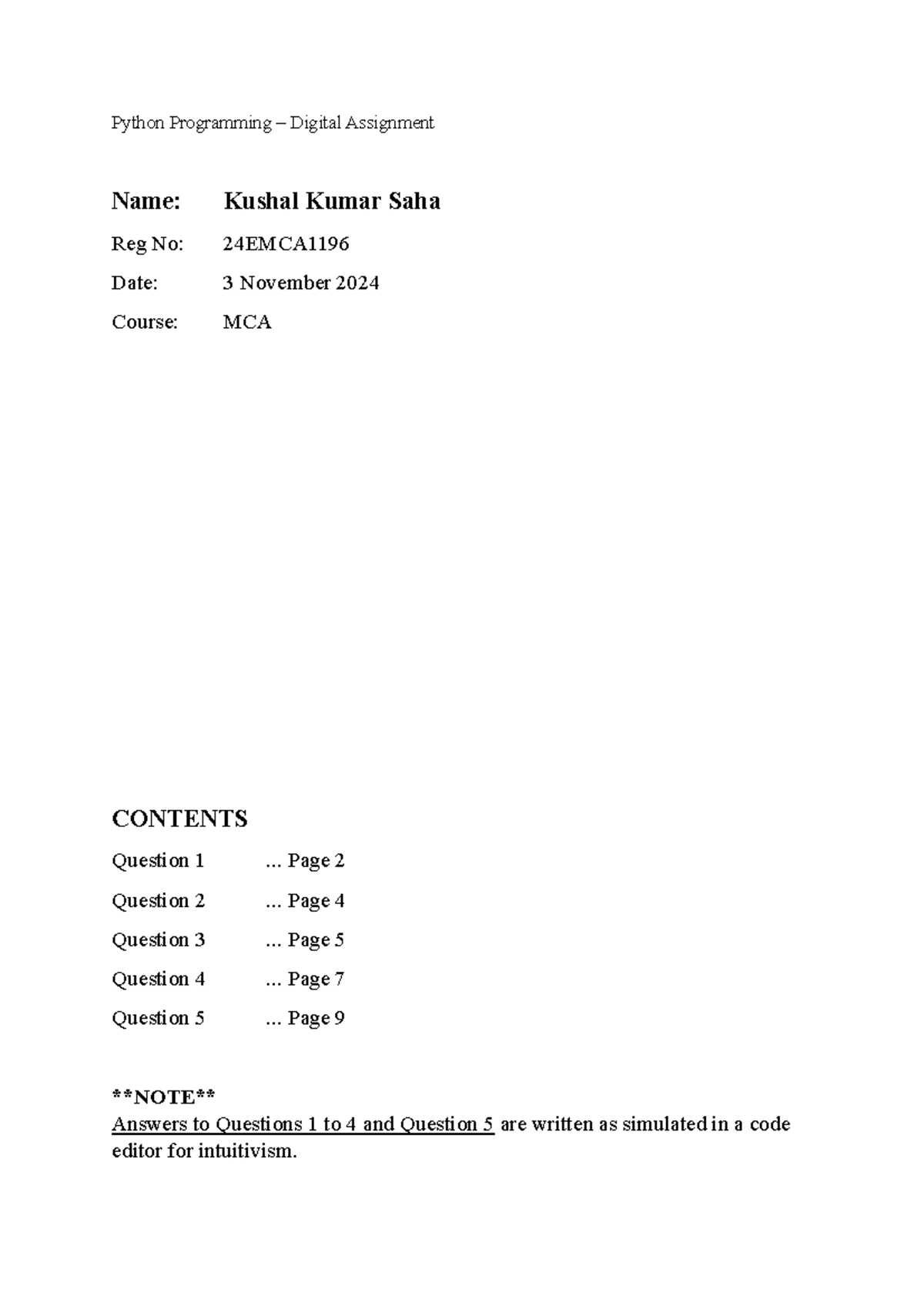 24EMCA1196-Python digital assignemnt - Python Programming – Digital ...