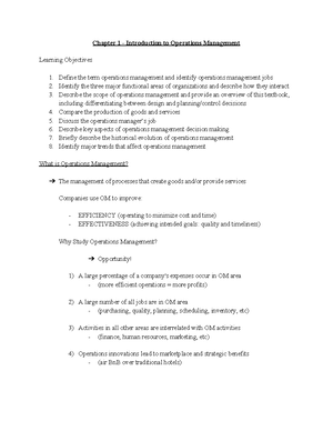 Chapter 6 Solutions - Operations Management - Chapter 6 Solutions OT ...
