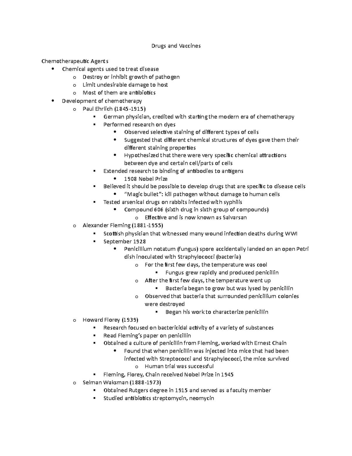 Micro lecture 17 - Professor Keating - Drugs and Vaccines ...