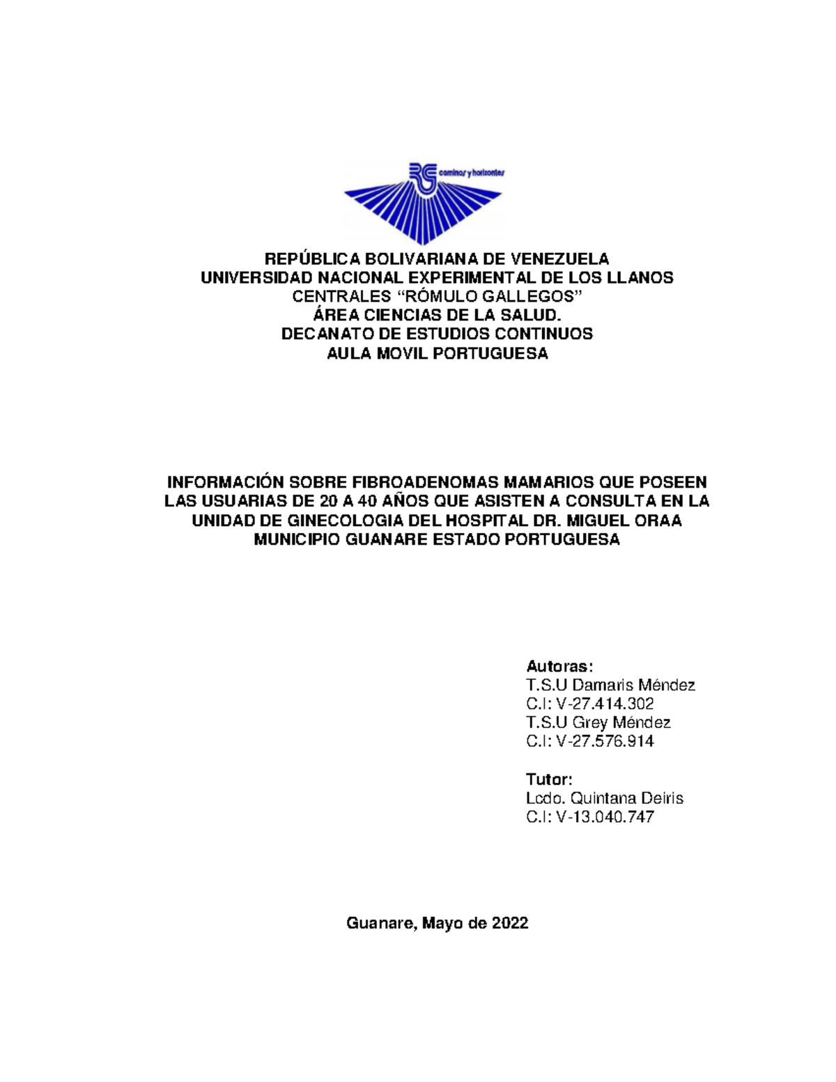TEG-GREY Mendez- Damaris Mendez-2022 - REPÚBLICA BOLIVARIANA DE ...