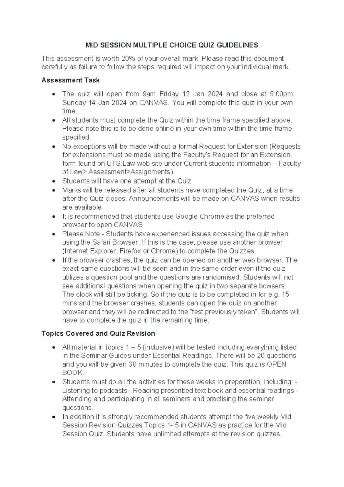 MID Session Multiple Choice QUIZ Guidelines-1 - MID SESSION MULTIPLE ...