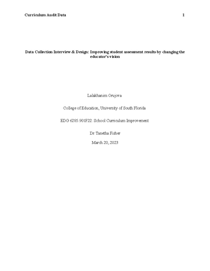 Curriculum Audit Background Information - Tanetha Fisher February 1 ...