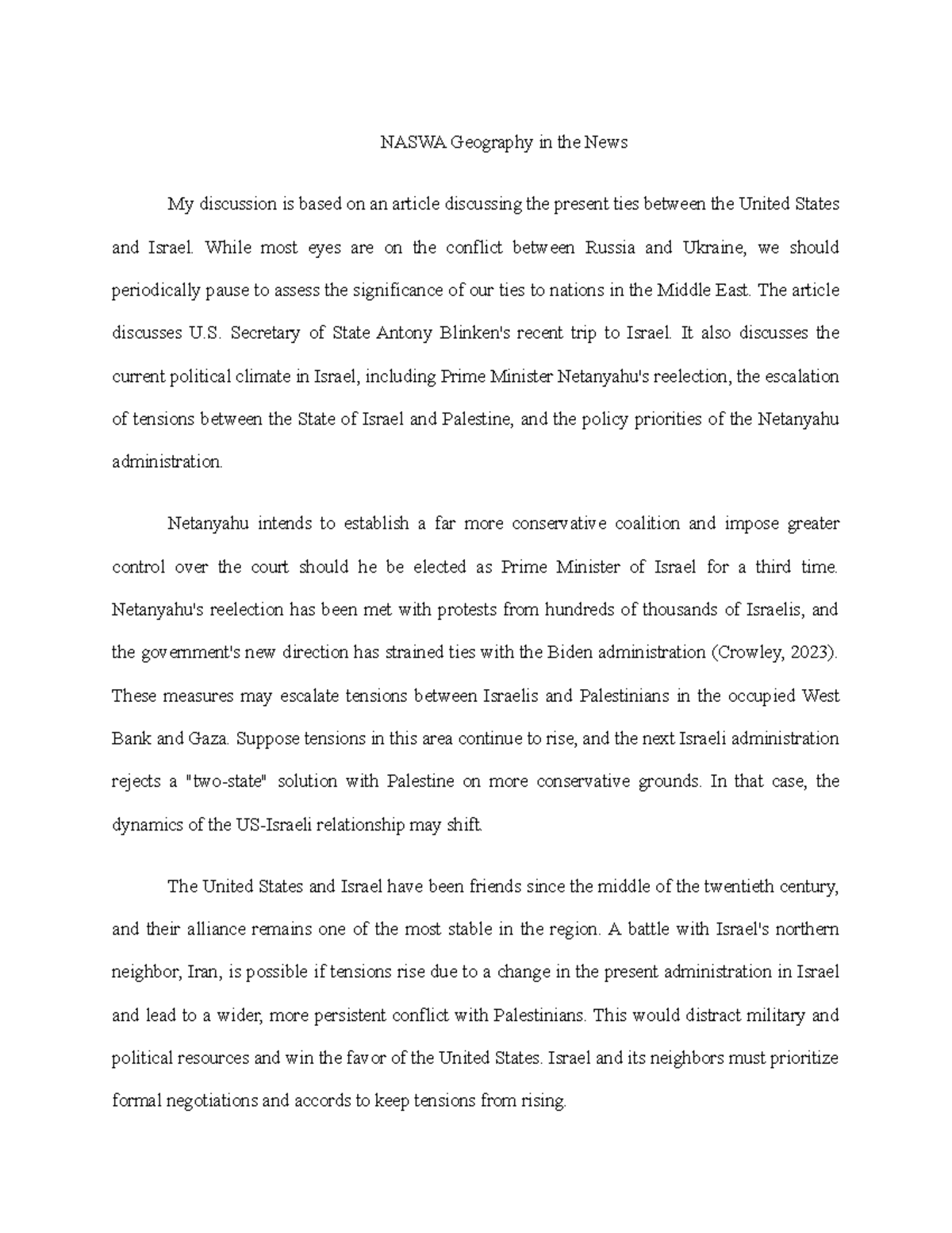 Naswa Geography in the News - NASWA Geography in the News My discussion ...