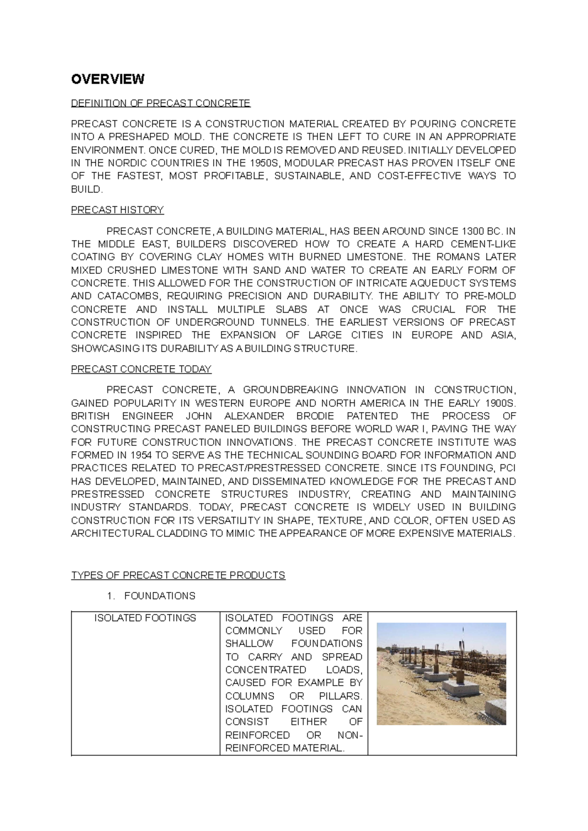 Precast Concrete System BT5 Research - OVERVIEW DEFINITION OF PRECAST ...