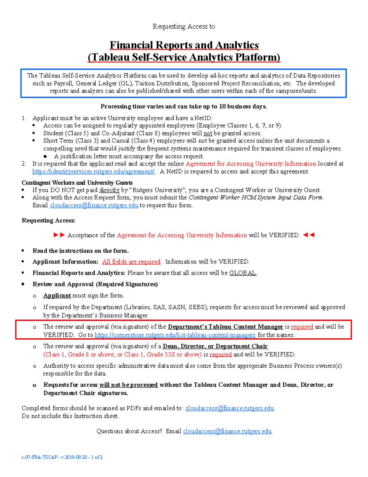 Tableau ssa access request form - Requesting Access to Financial ...