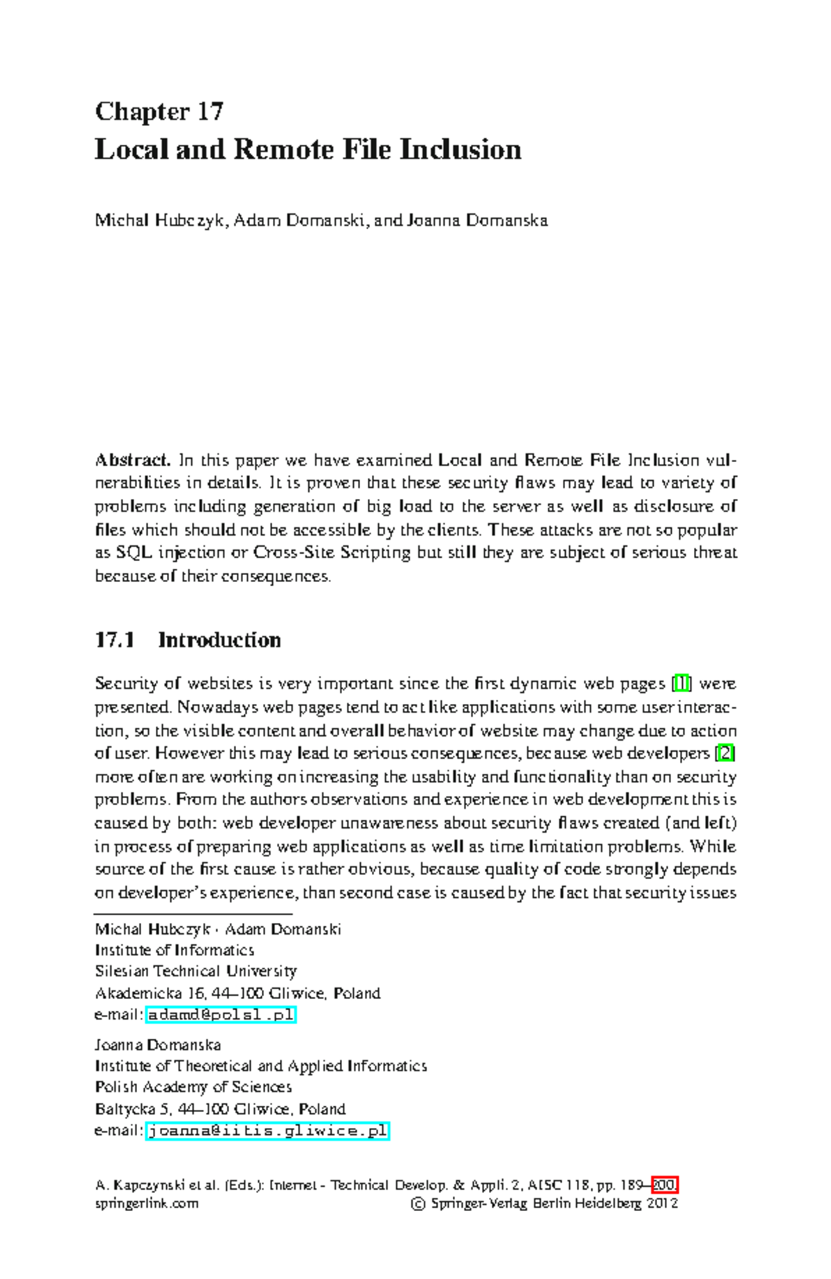 Local And Remote File Inclusion Chapter 17 Local And Remote File