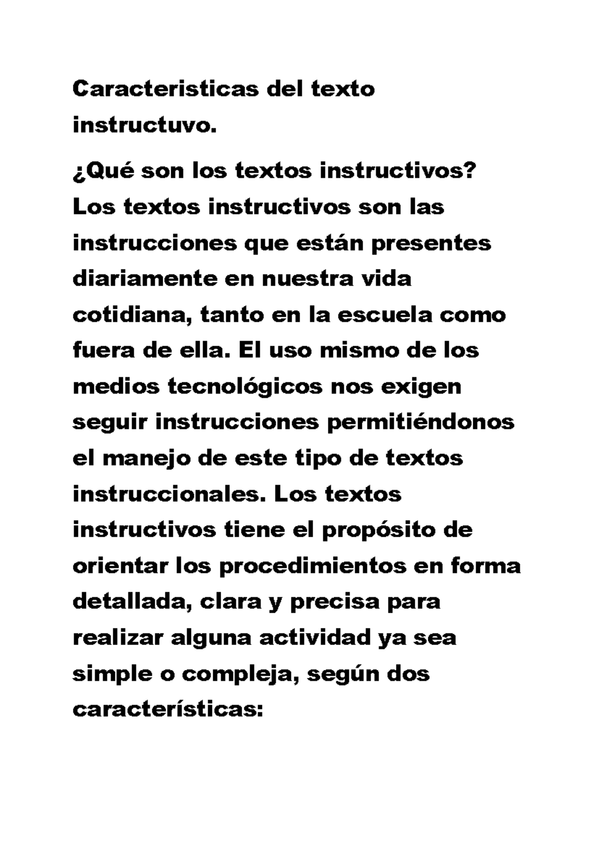 Caracteristicas del texto instructuvo - ¿Qué son los textos instructivos? Los textos ...