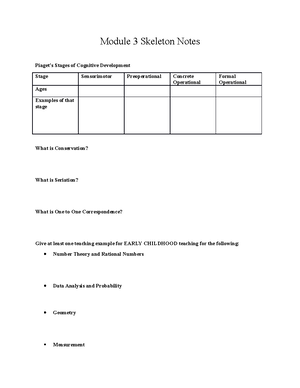 Skeleton Notes Science- Module 3 completed - Skeleton Notes Module 3 ...