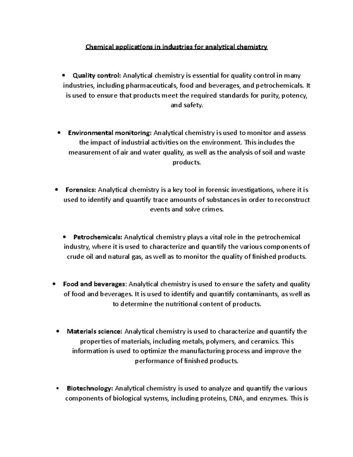 Document 87 (32) - Chemical applications in industries for analytical ...