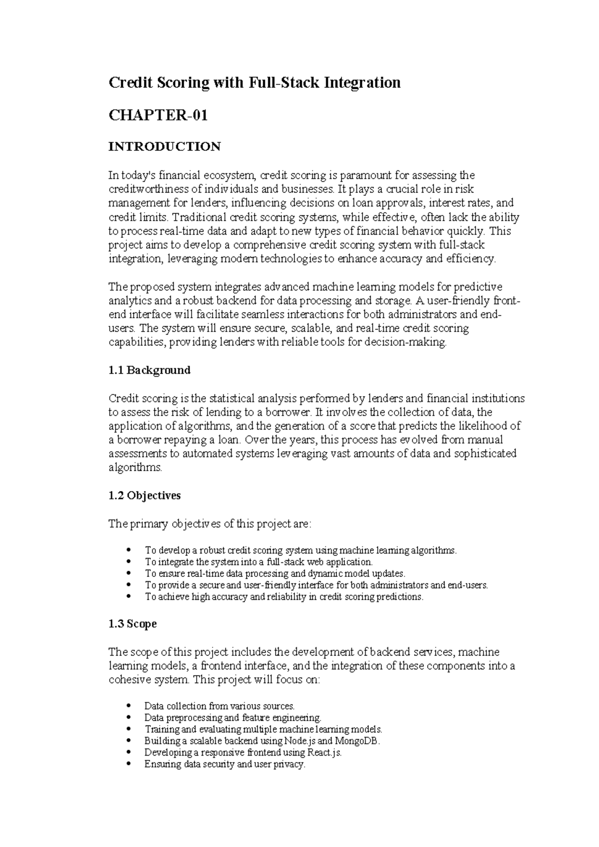 Credit Scoring with full-stack integration and machine learning ...