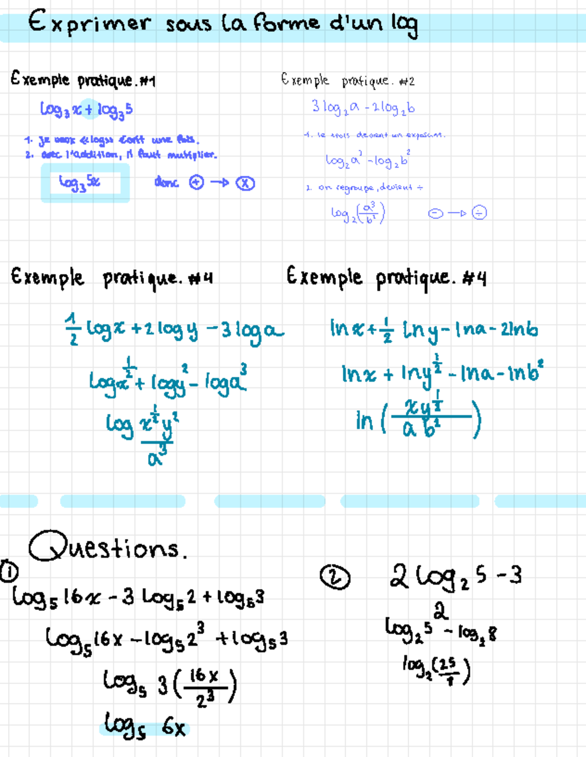 Exprimer sous forme d’un log - Exprimer sous la forme d' un 10g Exemple ...