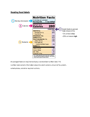 Food labels worksheet - O_O - Reading food labels All packaged foods ...