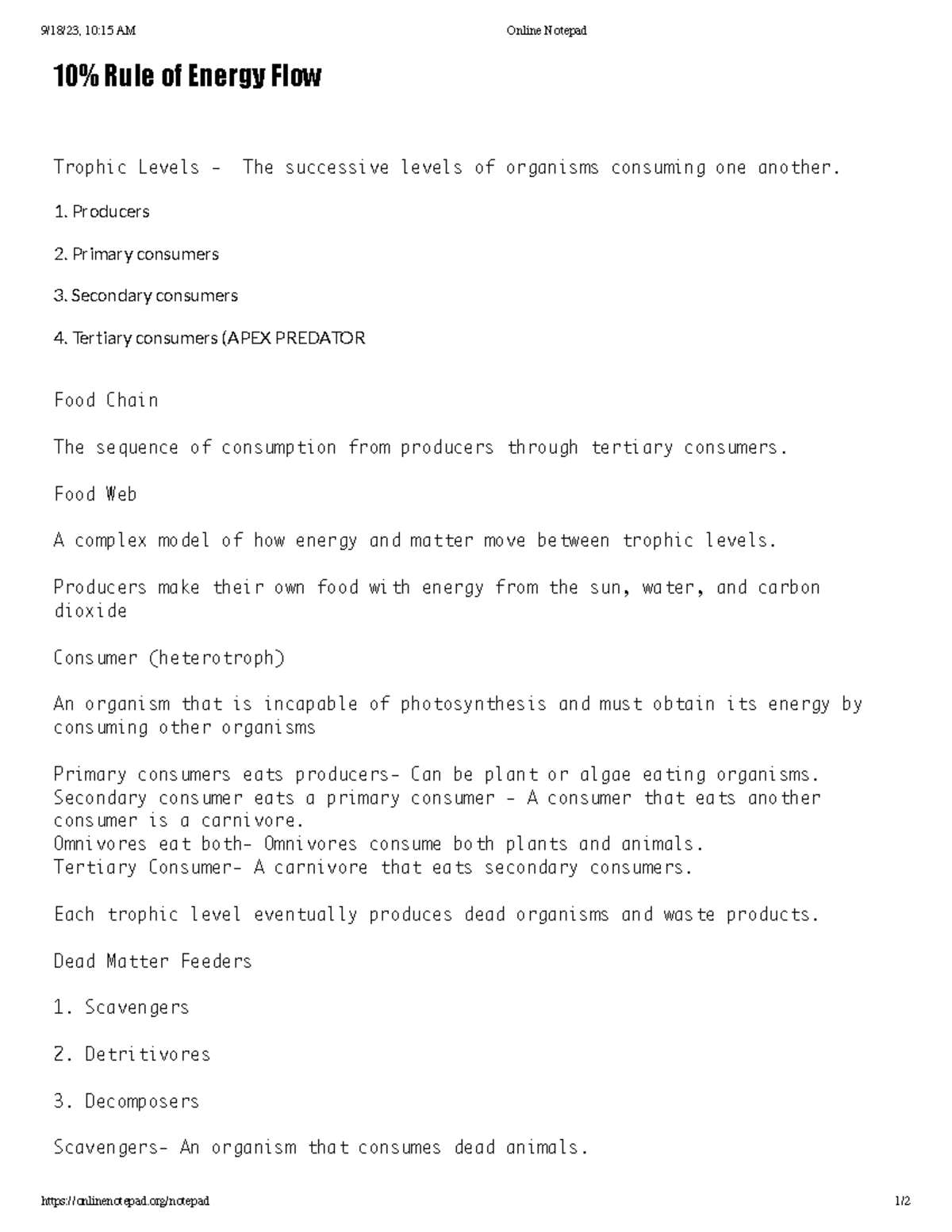 10 % Rule as it - 9/18/23, 10:15 AM Online Notepad onlinenotepad ...