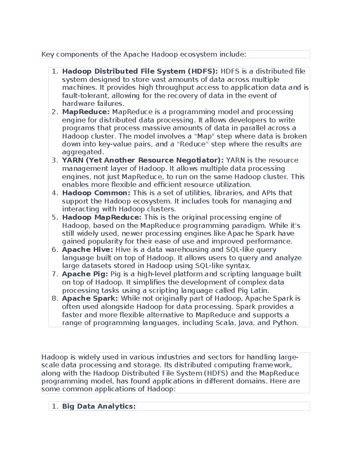 Apache hadoop - ............ - Key components of the Apache Hadoop ...