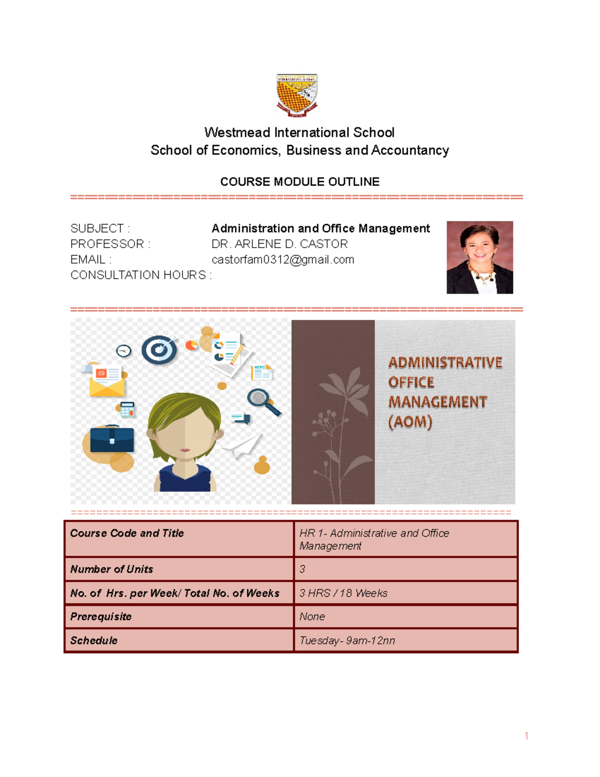 ADC-AOM- Course Guide 2020 - Westmead International School School of ...