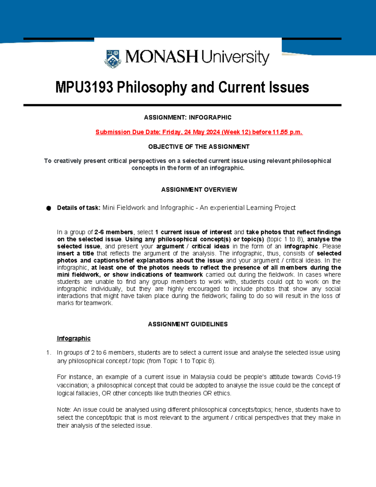 MPU3193 Assignment Guidelines - Sem 1, 2024 - MPU3193 Philosophy and ...