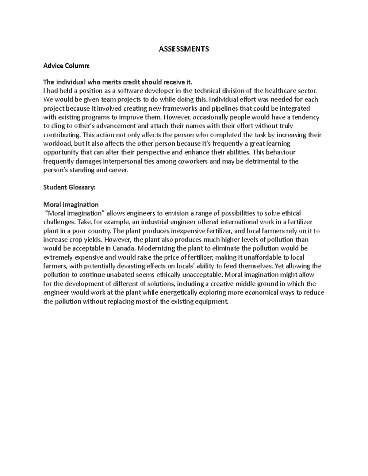 Course Assessments ASSESSMENTS Advice Column The Individual Who course-assessments-assessments-advice-column-the-individual-who