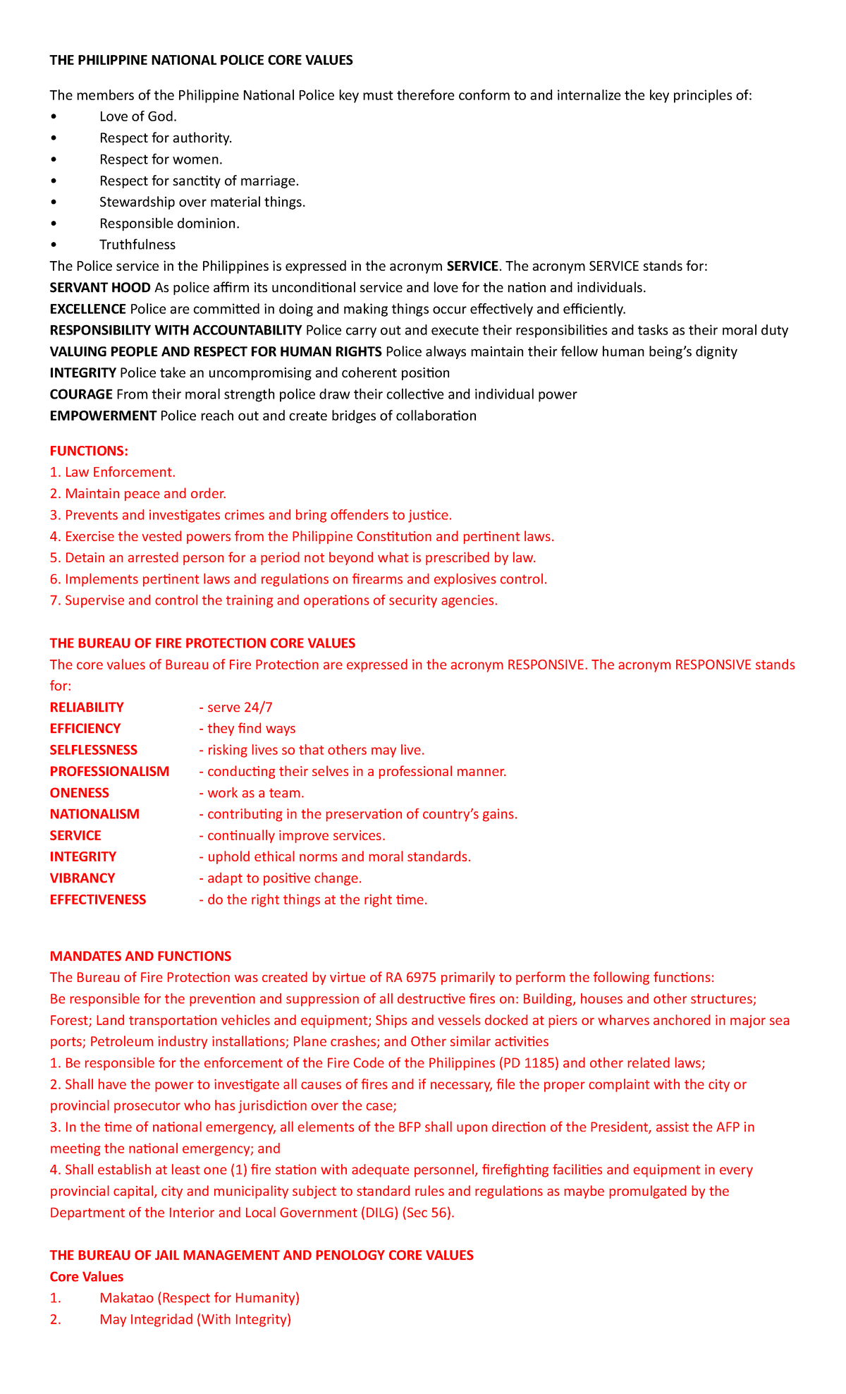 Character Formation Reviewer - THE PHILIPPINE NATIONAL POLICE CORE ...